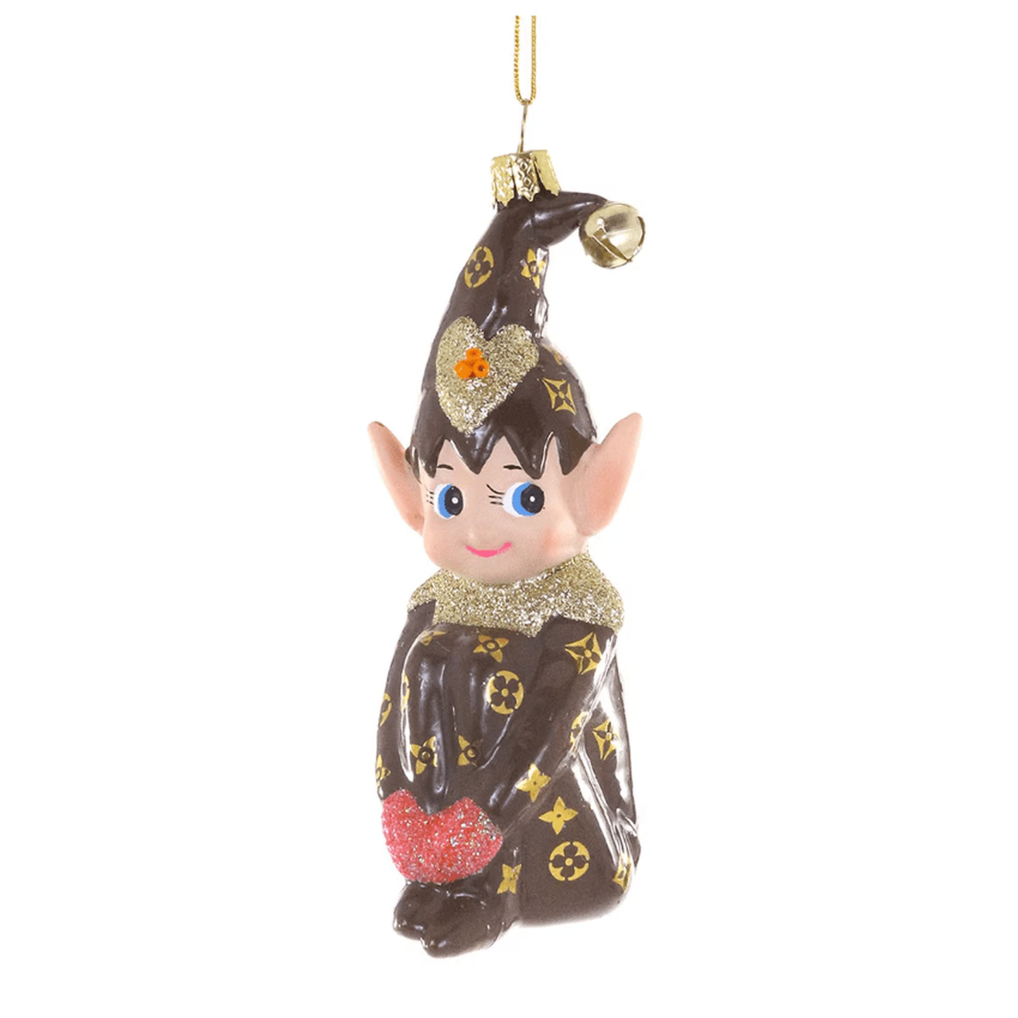 Luxe Knee-Hugging Elf - Nostalgic Christmas Tree Ornament for Holiday ...